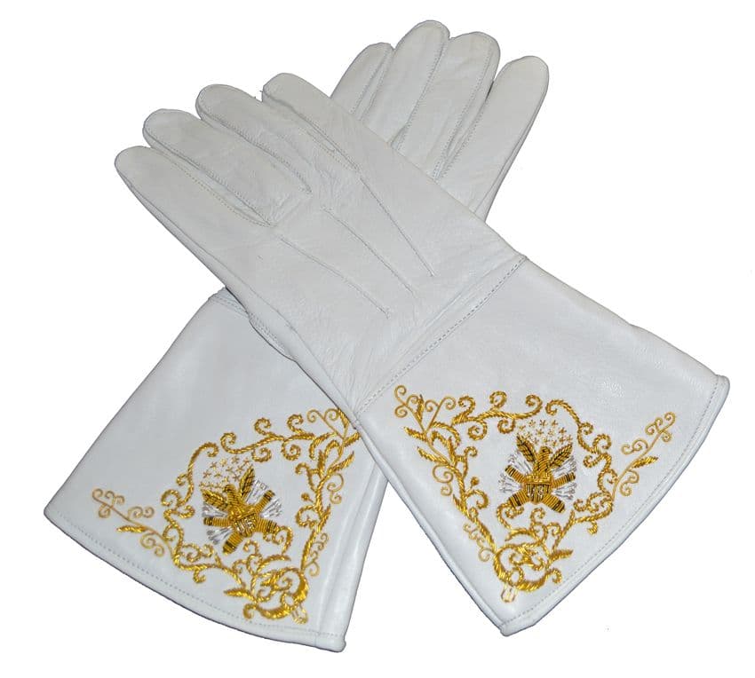 Union White Leather Glove Gauntlets