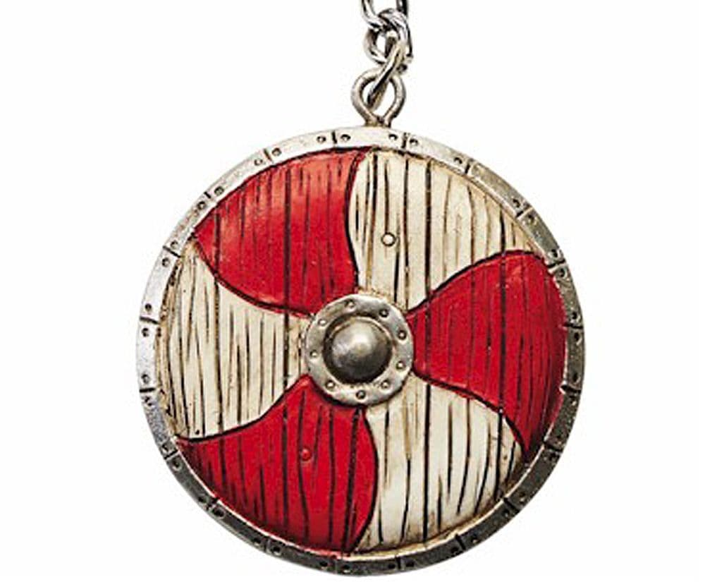 Viking Or Saxon Style Round Shield Resin Coloured Key Ring