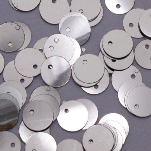 10mm Metallic Silver Flat Round Sequins