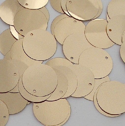 15mm Flat Round Metallic Gold Sequins x 20g