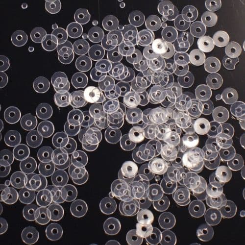 2 5mm Crystal Clear Transparent Flat Round Sequins x 5g