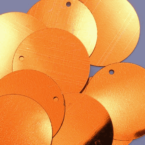 20mm Metallic Orange Penny Sequins x 150