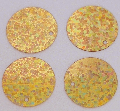 25mm Hologram Gold Penny Sequins x 150