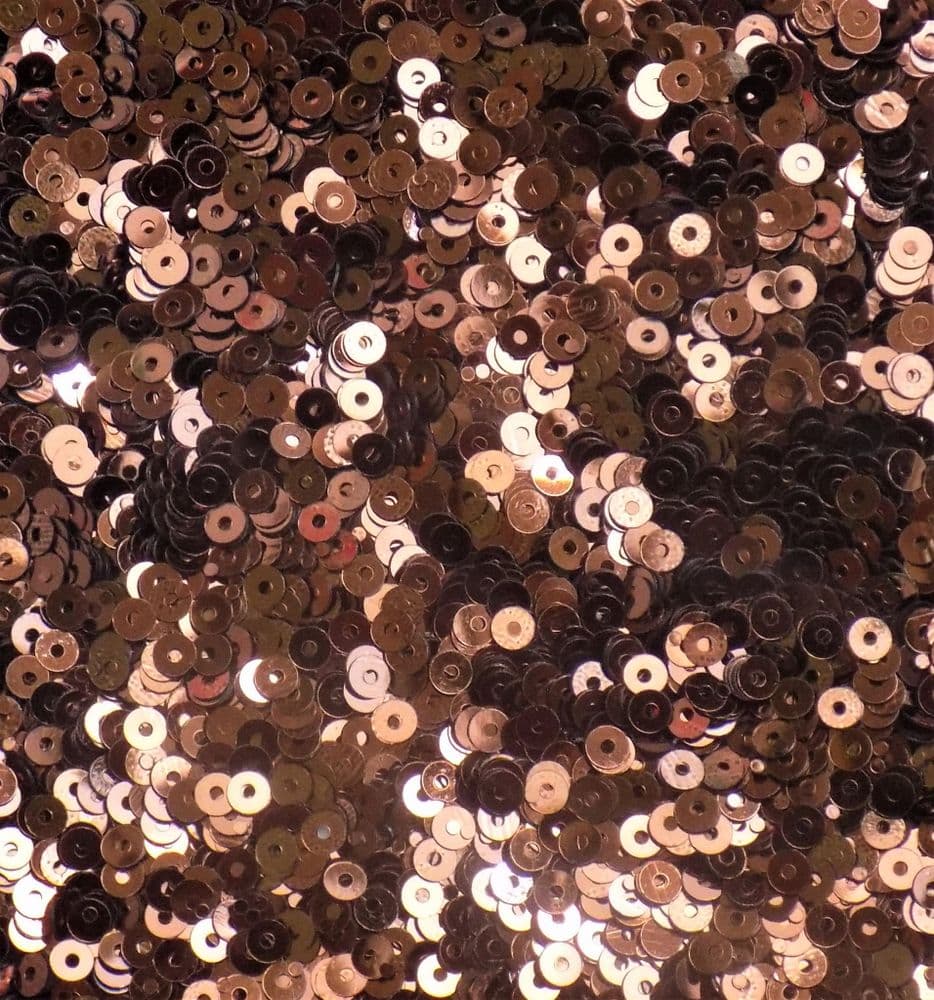 3mm Metallic Bronze Flat Round Sequins x 5g