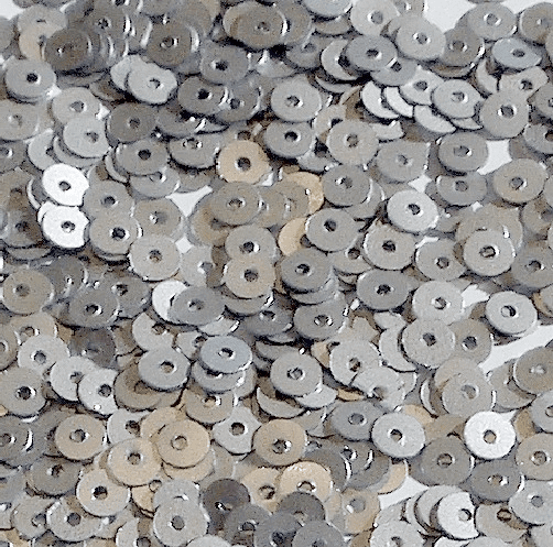 4mm Satin Light Silver / Grey Flat Round Sequins x 10g
