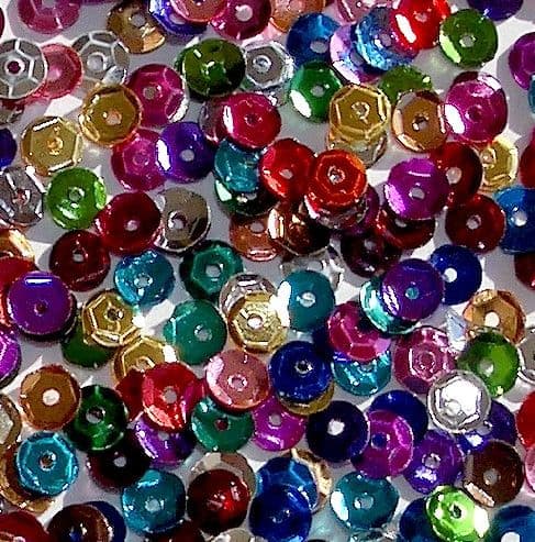 5mm Metallic Semi-cupped Sequins Mixed Colour Pack x 15g