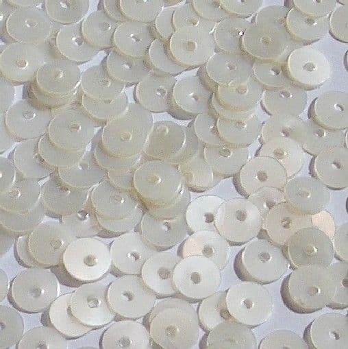 5mm Satin Pearl Flat Round Sequins