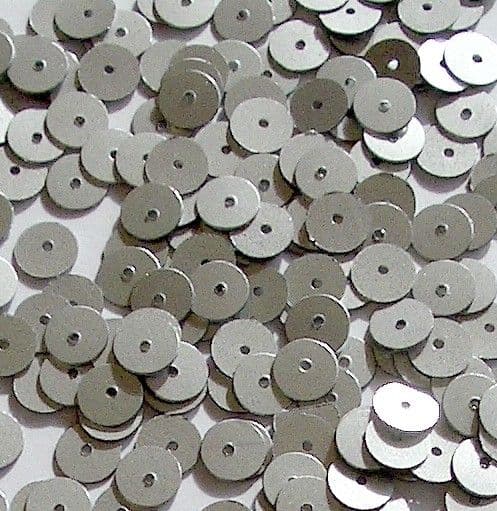 6mm Satin Silver Flat Round Sequins x 15g