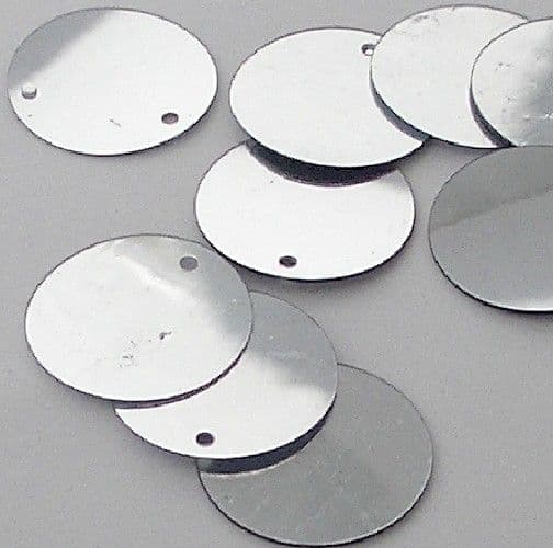Large 25mm Metallic Silver Penny Sequins x 150