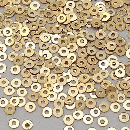 Large Pack 2mm Metallic Gold Flat Round Sequins x 20g