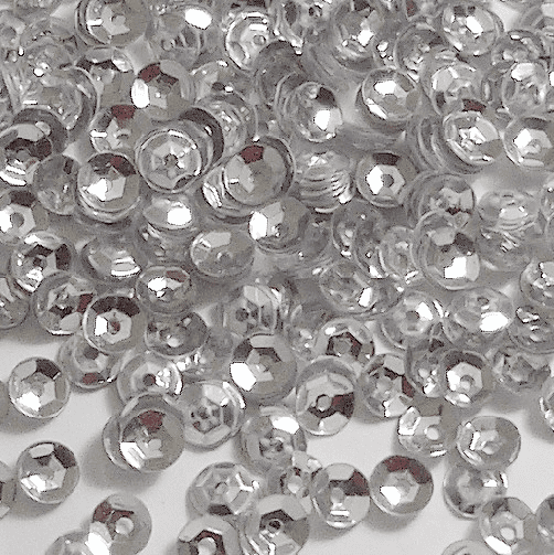 Value Pack 50g 4mm Metallic Silver Semi-cupped Round Sequins
