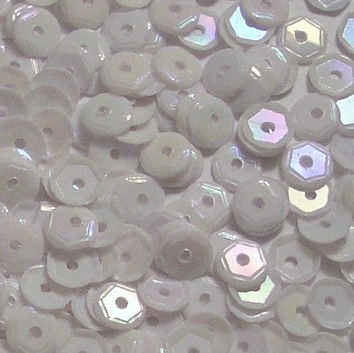 Value Pack 5mm Glossy White Semi-Cupped Round Sequins x 50g