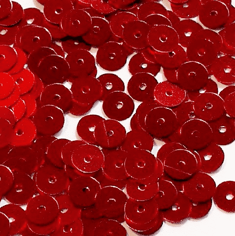 Value Pack 6mm Metallic Red Flat Round Sequins x 50g