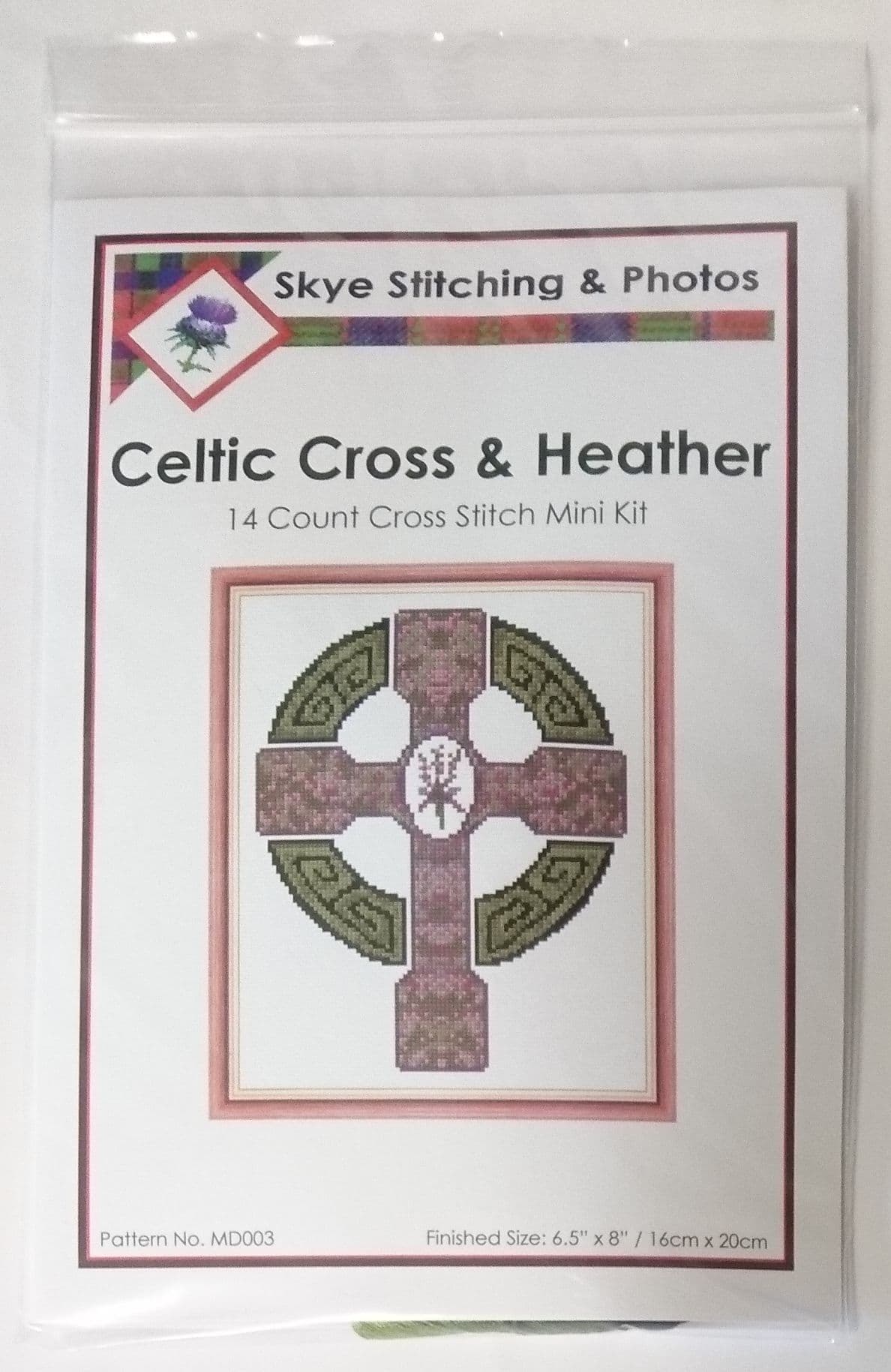 Celtic Cross & Scottish Heather 14 Count Mini Cross Stitch Kit