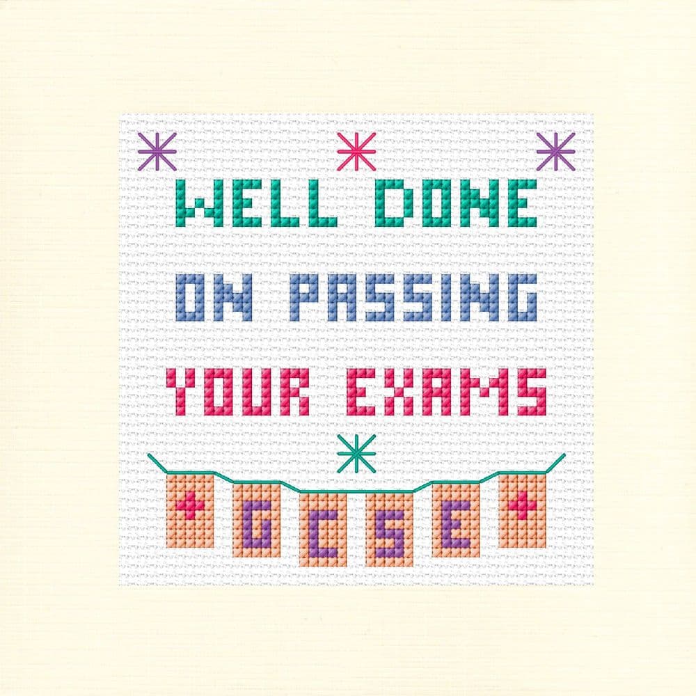 Well Done on Passing Your Exams GCSE Results Bunting Greeting Card ...