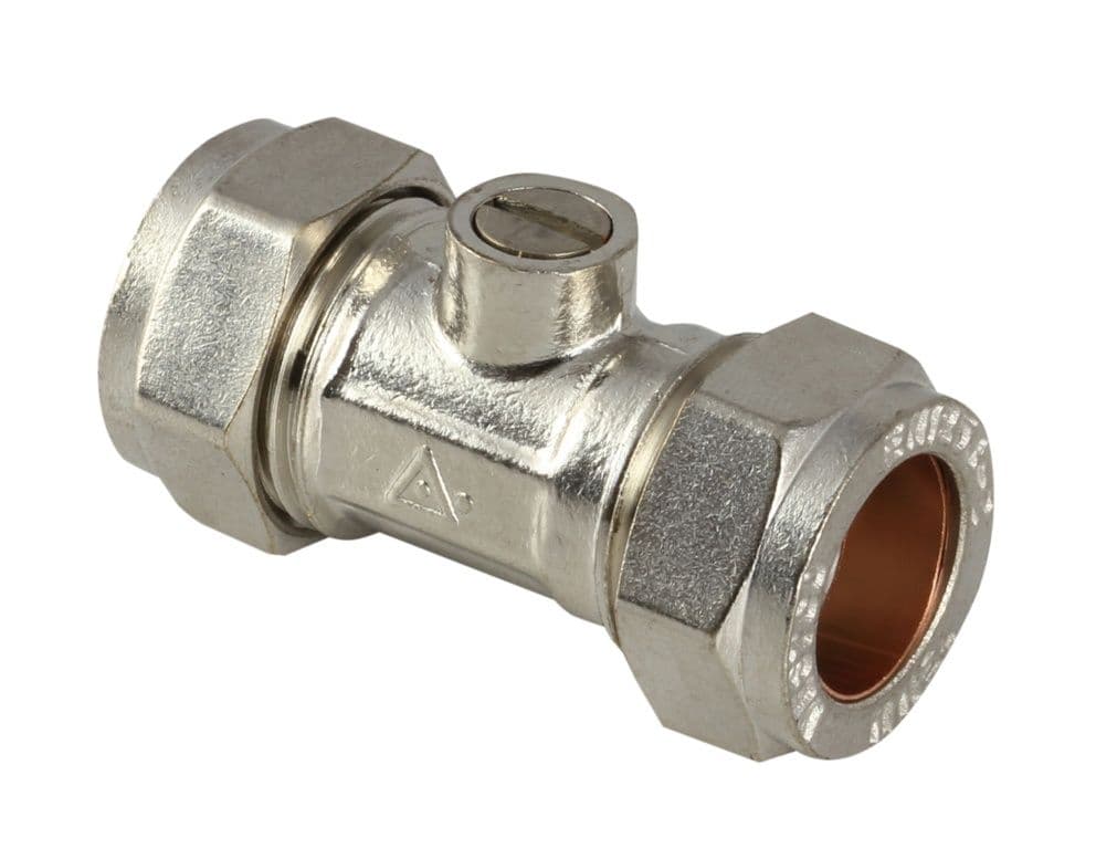 Securplumb L/P CXC Chrome Isolation Valve - 15mm