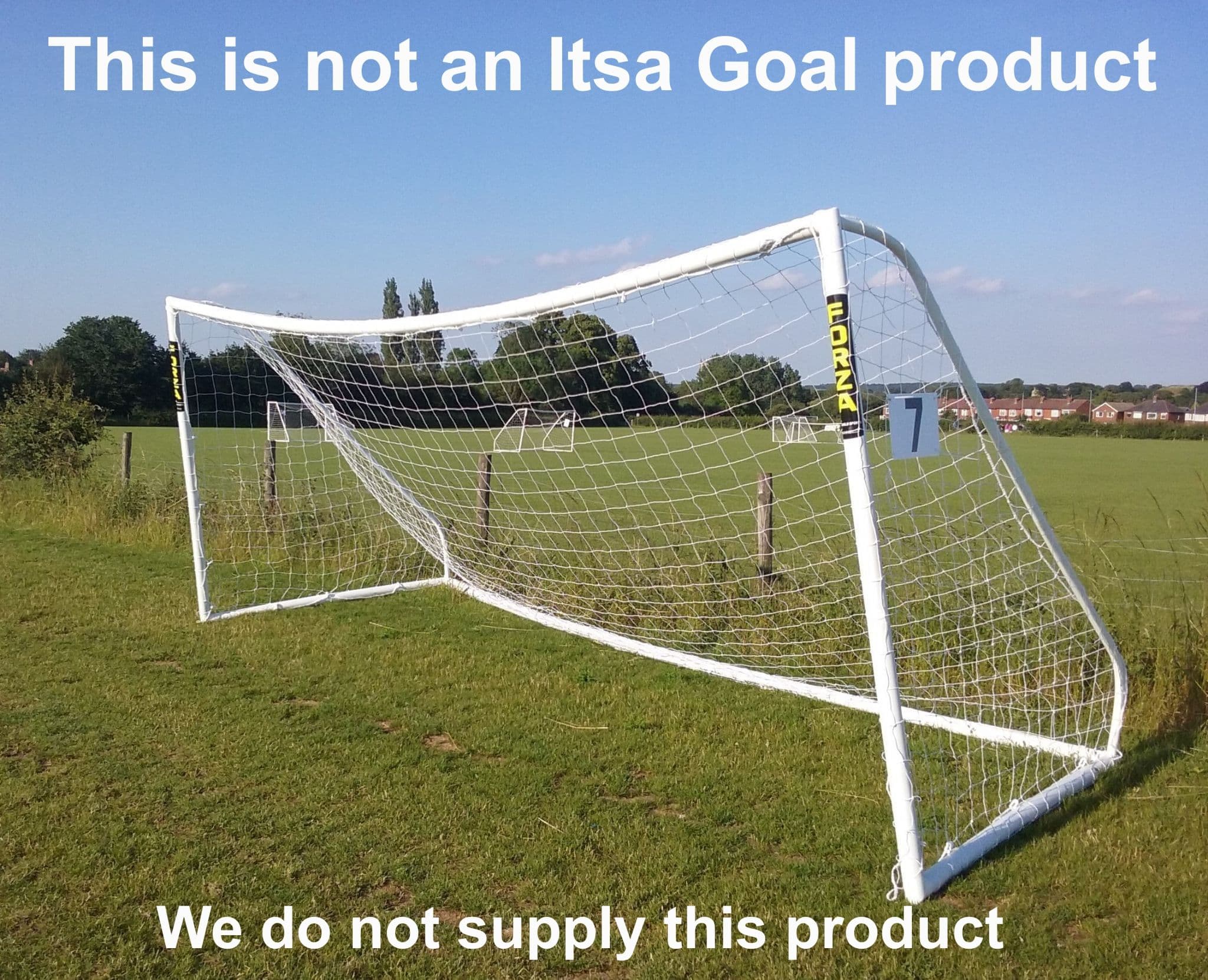 We recommend buying Goalposts with straight crossbars.