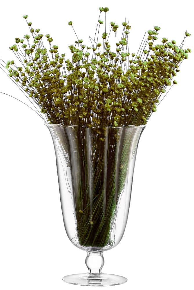 Glass Bell Vase 25cm Optic Pleat, Solavia Glassware Flower Décor