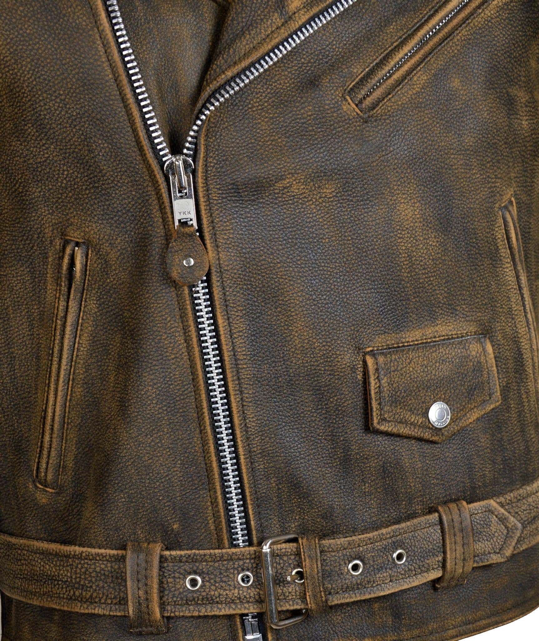 Classic Leather Motorcycle Jacket|Biker Leather Jacket|Men|BRANDO