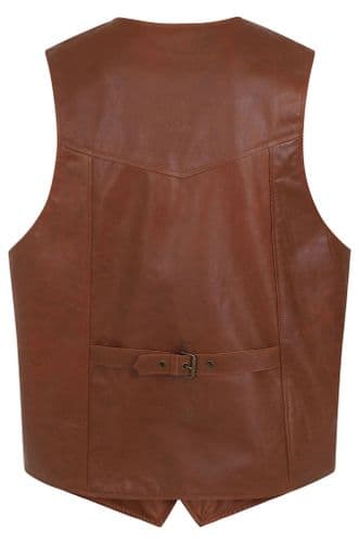 Leather Waistcoat|Tan Brown Biker Vest