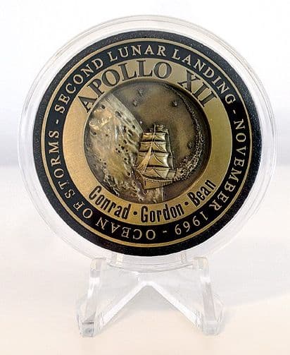 Apollo 12 Medallion Minted With Flown To Lunar Orbit Metal
