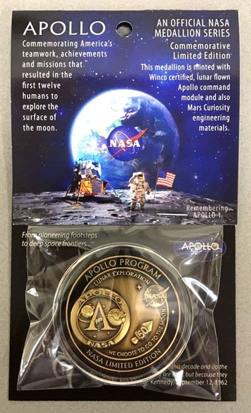 NASA Apollo 50 Years Commemorative Medallion
