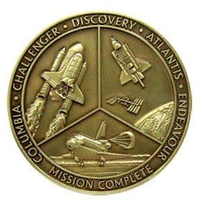 NASA s Shuttle Program Mission Complete Medallion with space flown metal