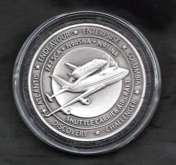 NASA Shuttle Carrier Aircraft SCA Medallion with Flown Metal