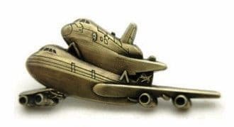 Space Shuttle & 747 SCA Lapel Pin - Bronze Colour