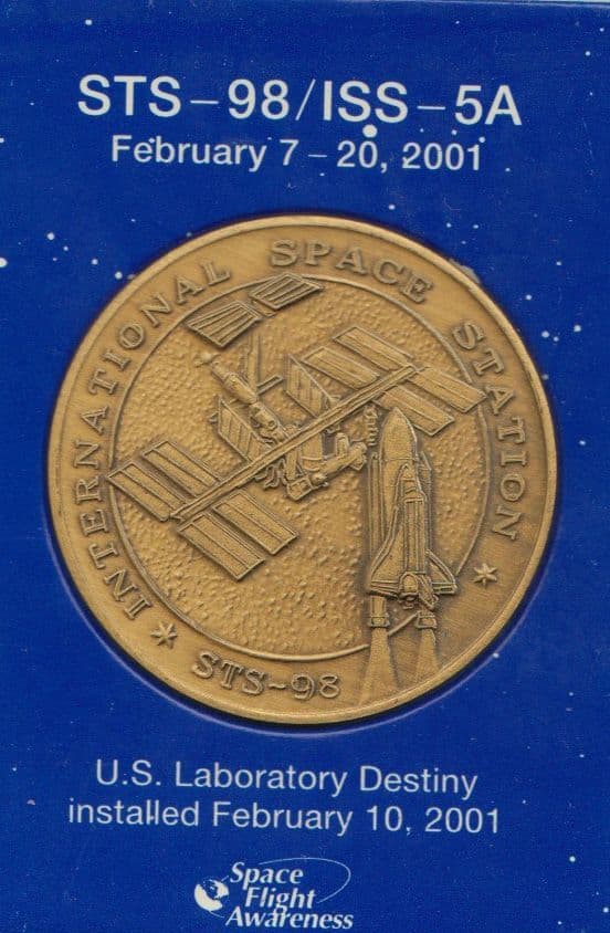 STS-98/ISS-5A Medallion with Flown Metal