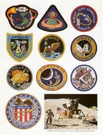 Vintage Apollo Emblem Sticker Sheet Apollo 7-16