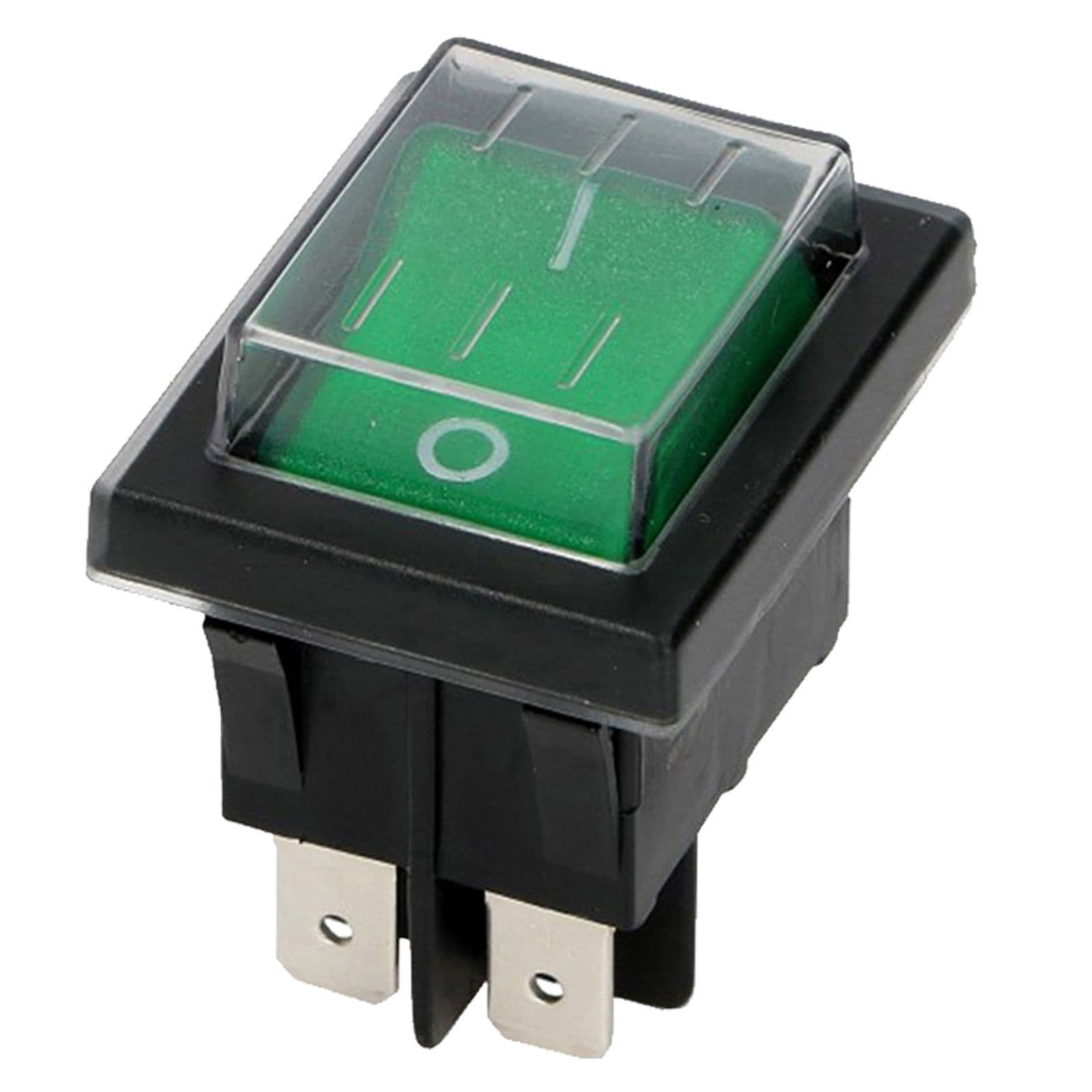 Red or Green Rocker Switch With Waterproof Cap 20a 125vac 16a 250vac ENEC