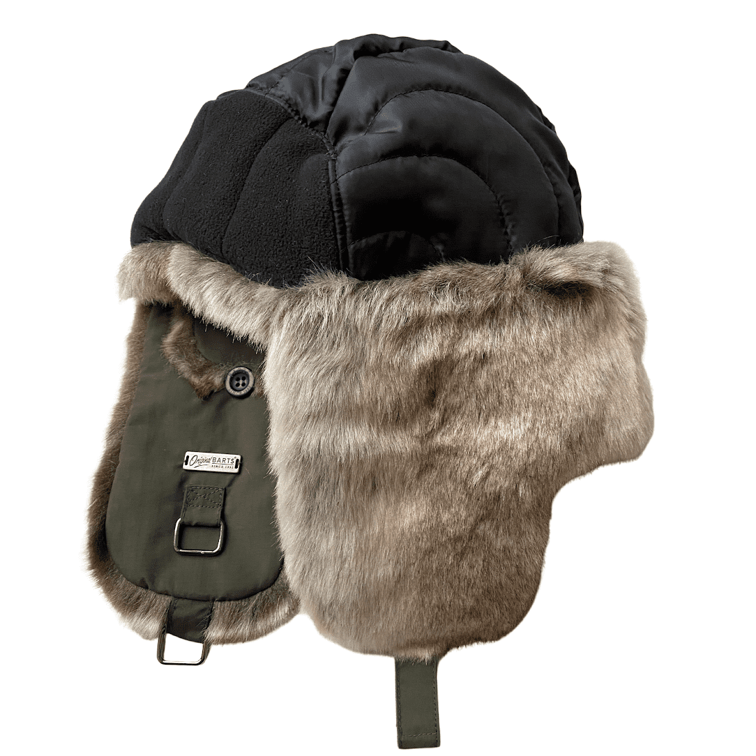 Barts Kamikaze Water Resistant Trapper Hat with Ear Flaps and Faux Fur ...