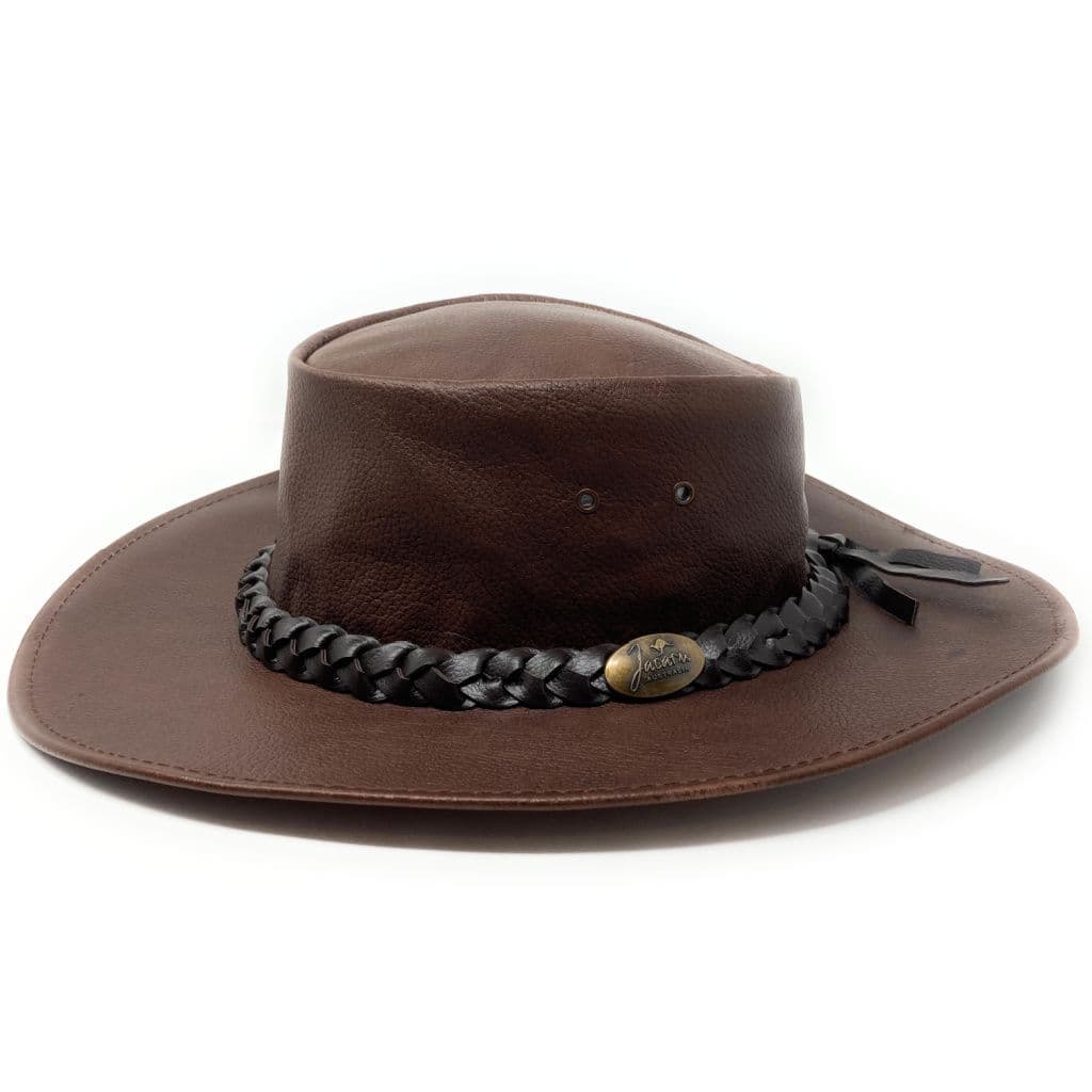 Jacaru 1001P Premium Kangaroo Leather Hat - Brown
