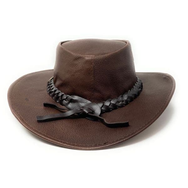 Jacaru 1001P Premium Kangaroo Leather Hat - Brown