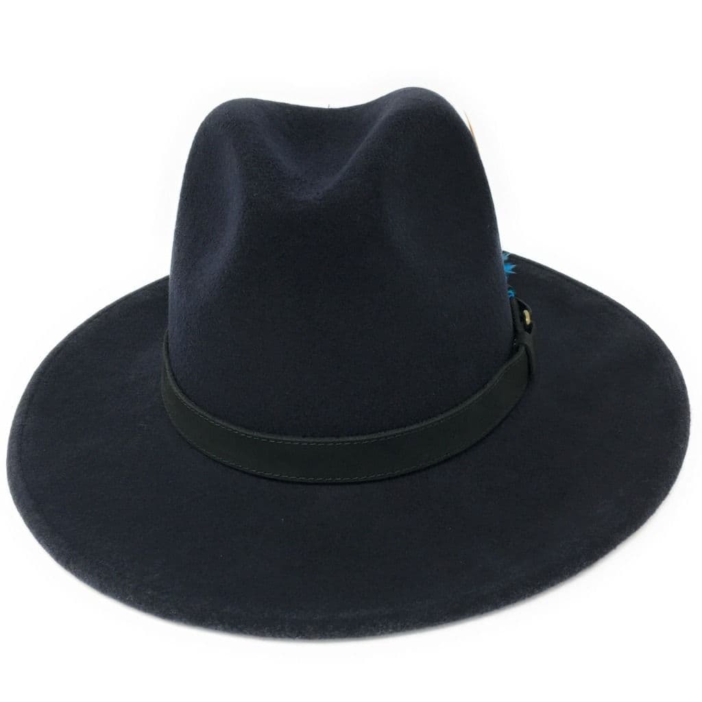 Navy Blue Fedora Hat Showerproof Wool - Ranger