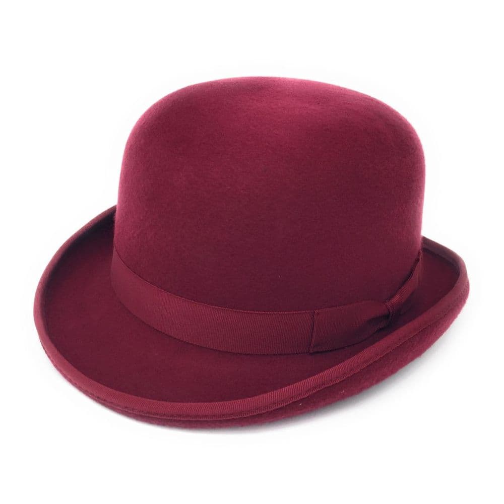 Wine Bowler Hat - Wool Felt