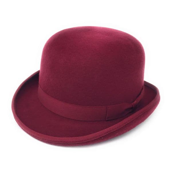 Wine Bowler Hat - Wool Felt