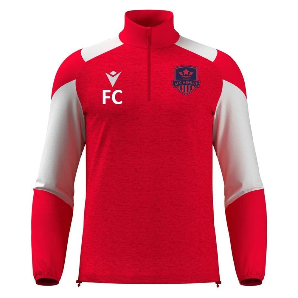 AFC Henley Red/White Cuzco 1/4 Zip Top