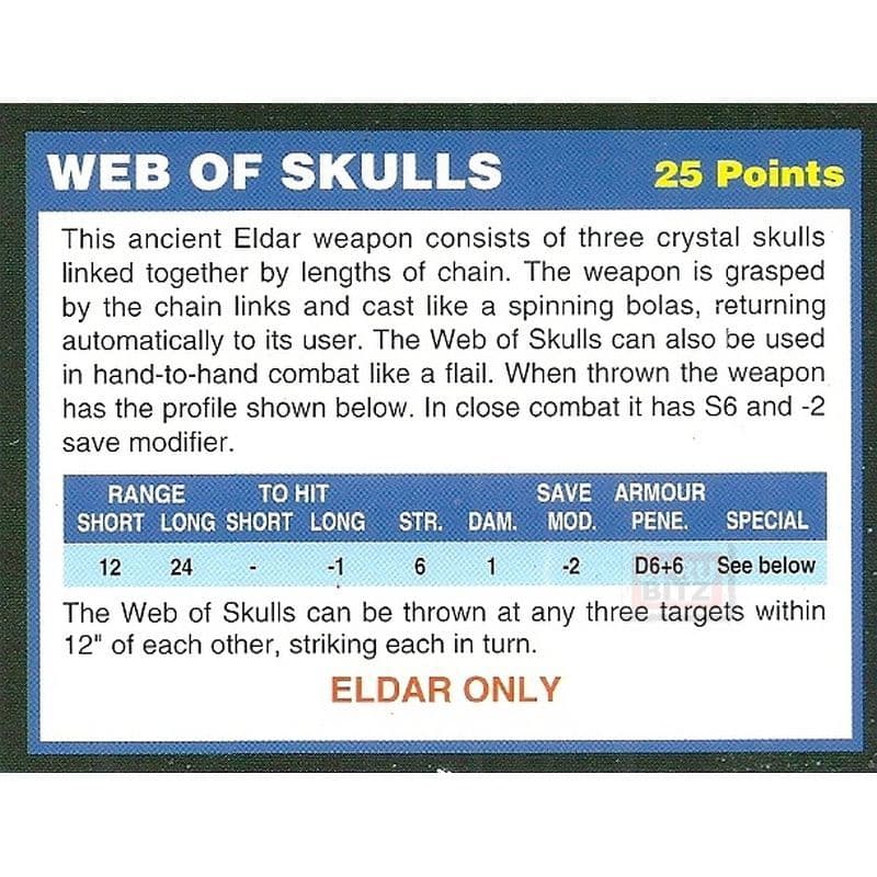 Choice of Wargear Cards from Warhammer 40 000 2nd Edition