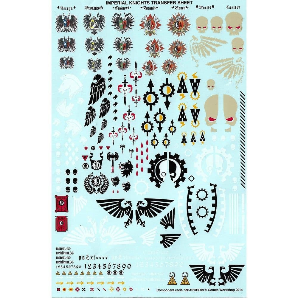Imperial Knights Transfer Sheet 2014