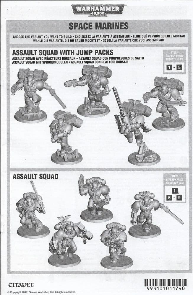 Space Marine Assault Squad Assembly Instructions Rules 2014