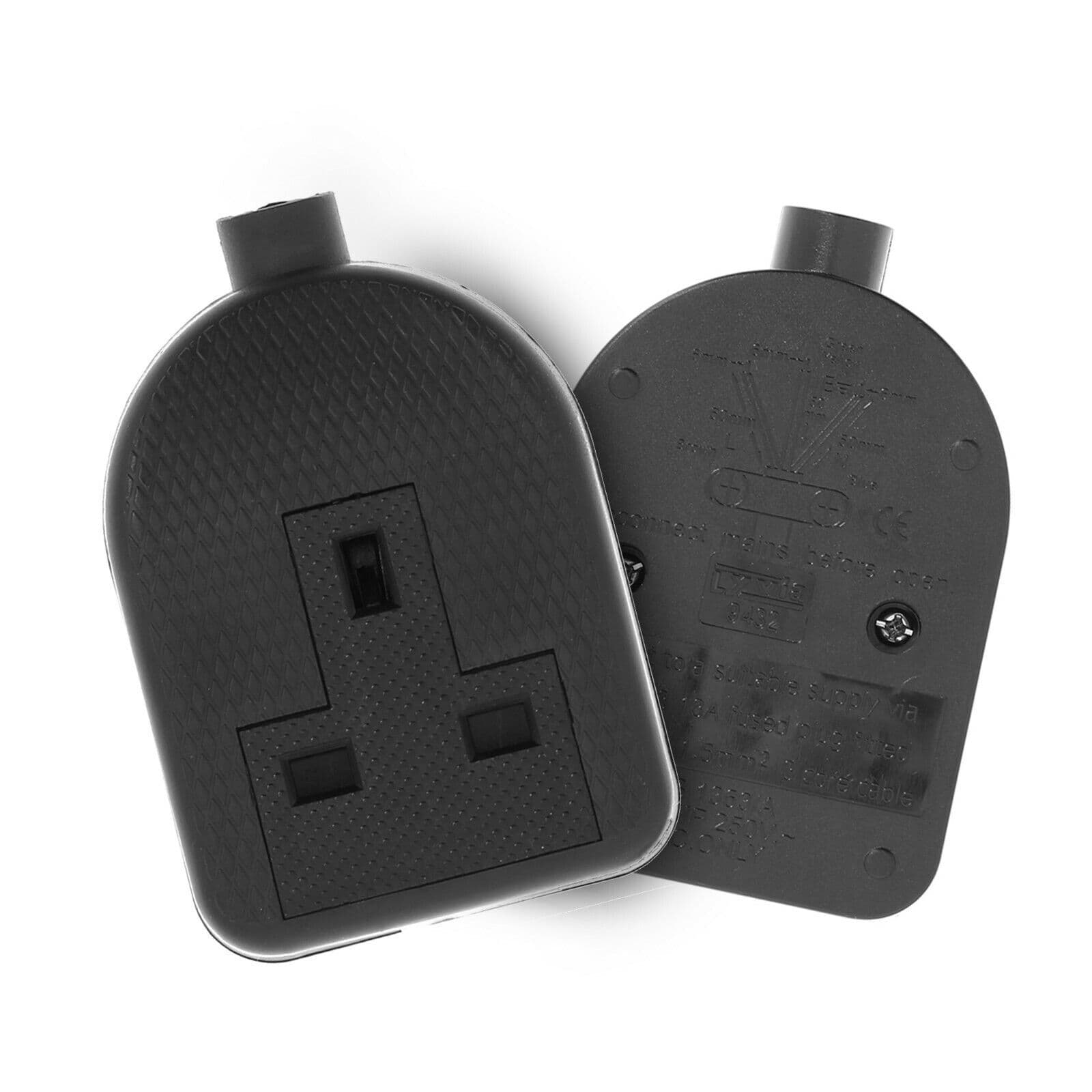 1 Gang Trailing Socket 3 Pin Black 13 Amp Rubber Extension Socket ...