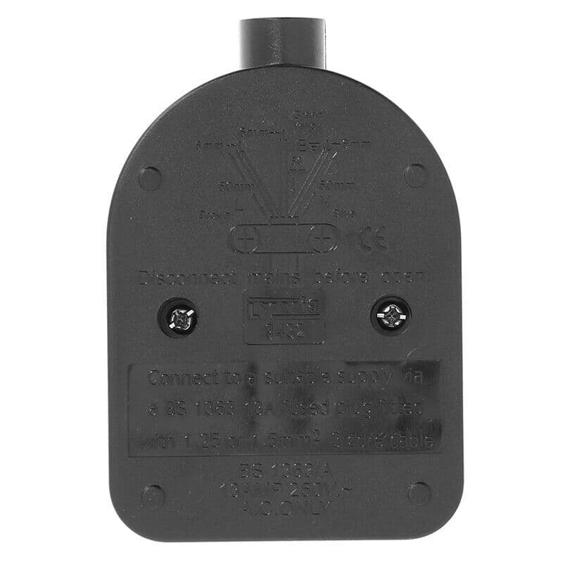 1 Gang Trailing Socket 3 Pin Black 13 Amp Rubber Extension Socket ...