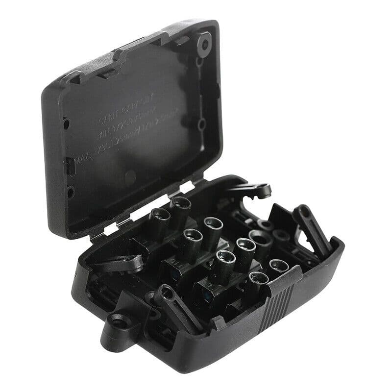 4 Way 10Amp Junction Box Connection Box Black Mains