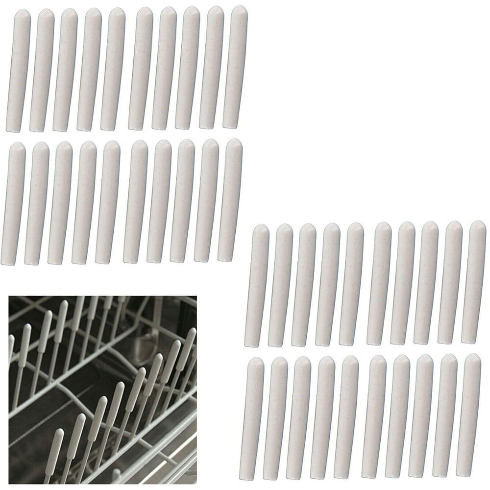 40 X Wire Basket Rack Tip Dishwasher Repair Kit Push Fit Covers Universal