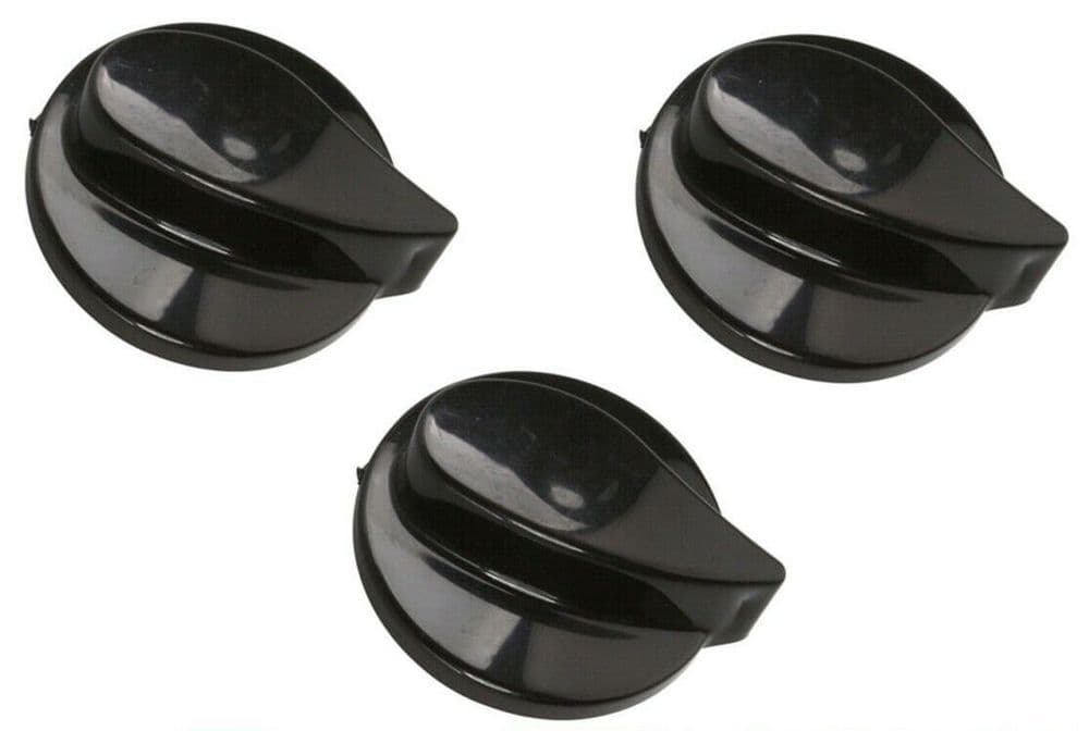Belling Country Chef 923 Black Hob Oven Cooker Control Knob Dial 3 Pack