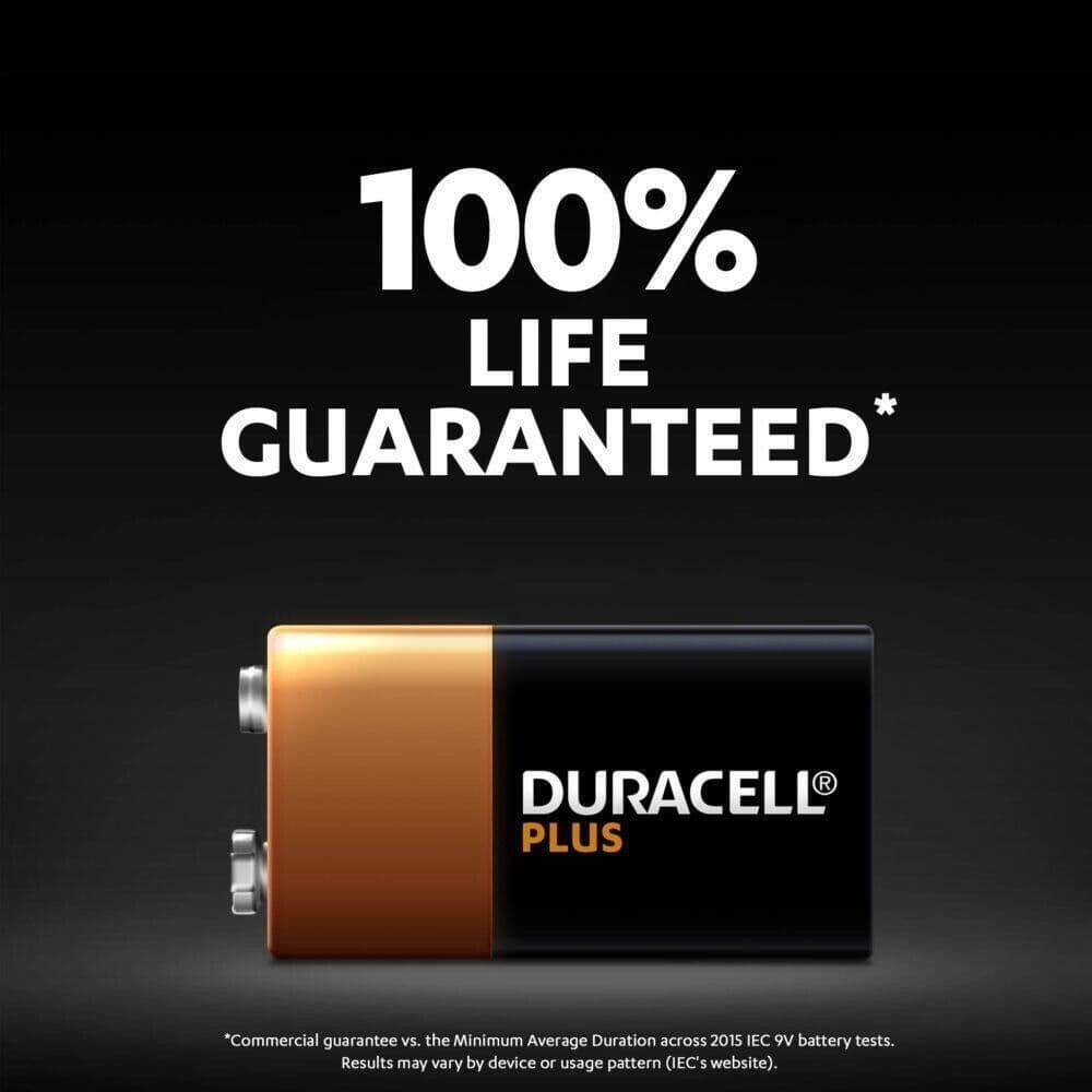 Duracell 9V Plus Battery PP3 6LR61 MN1604B1P Alkaline Battery Long ...