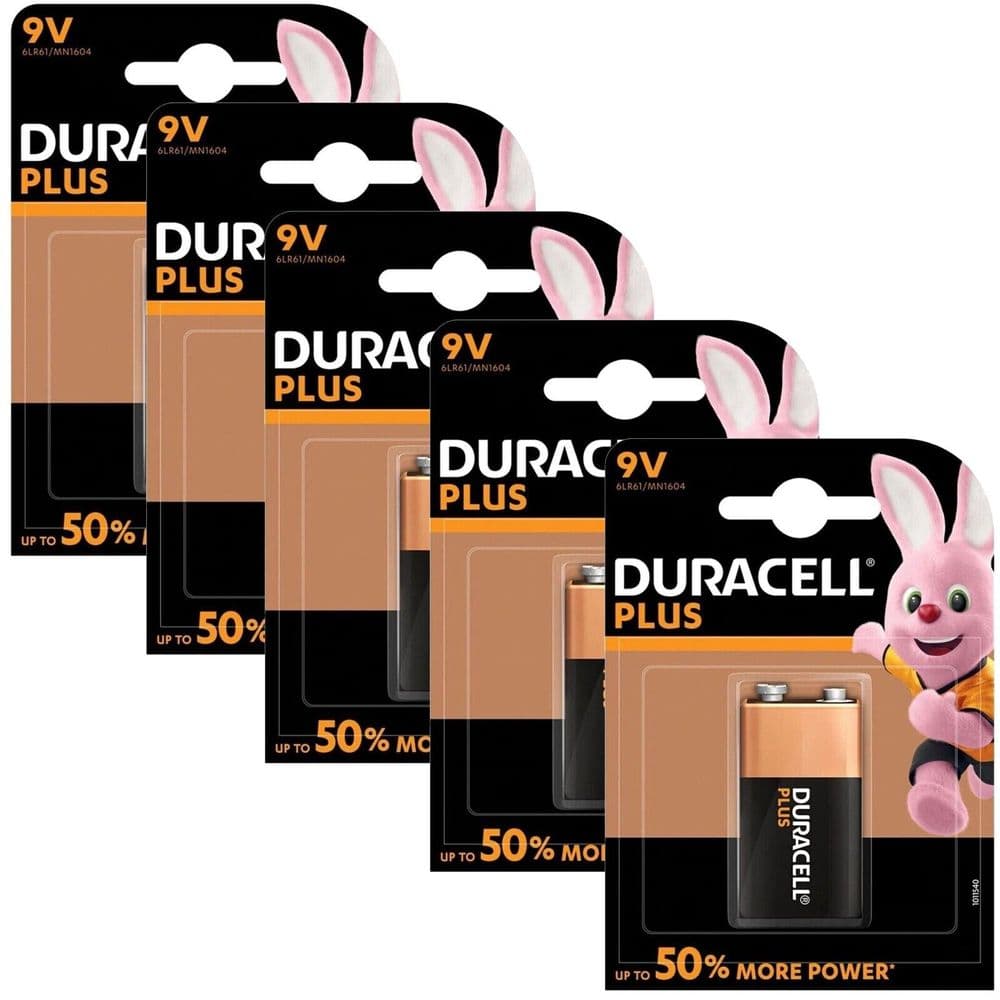 Duracell 9V Plus Battery PP3 6LR61 MN1604B1P Alkaline Battery Long ...