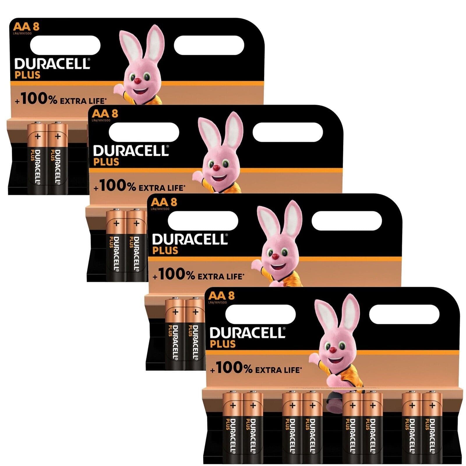 Duracell AA Plus Battery LR6 Mn1500 Pc1500 Alkaline Batteries Long ...